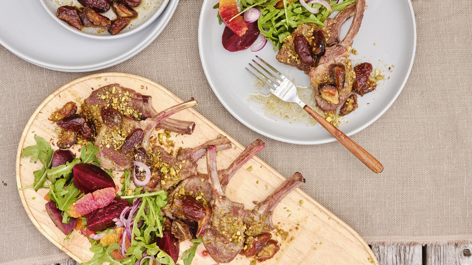 Lamb Cutlets with Date and Citrus Dressing