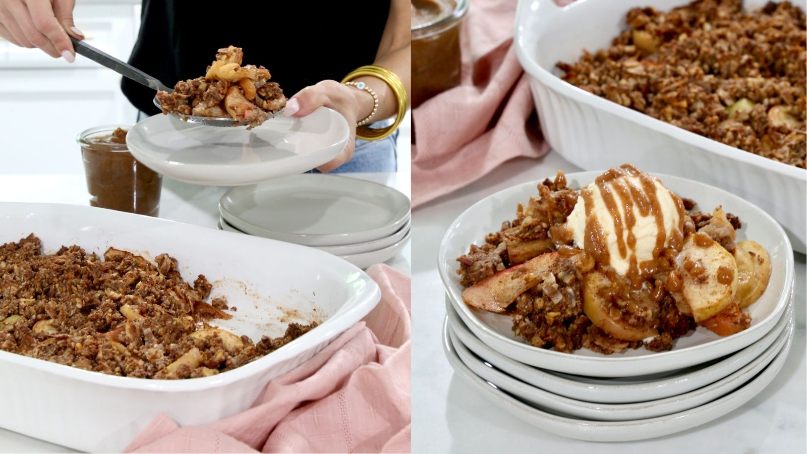 Apple Crisps with Caramel Date Drizzle