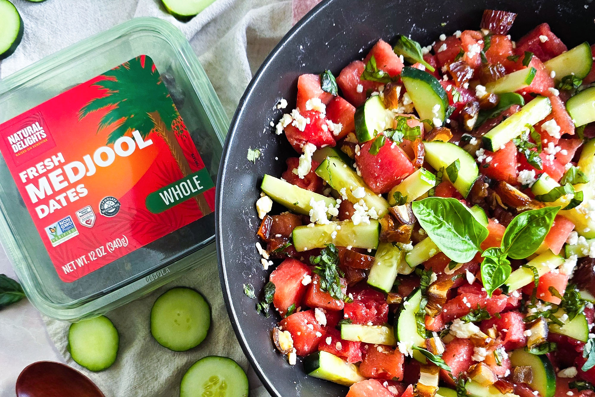 Watermelon, Cucumber & Date Salad